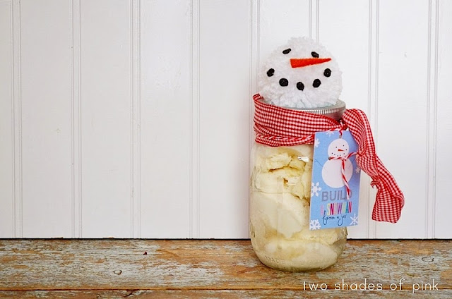 Two Shades of Pink: Build an Ice Cream Snowman From A Jar