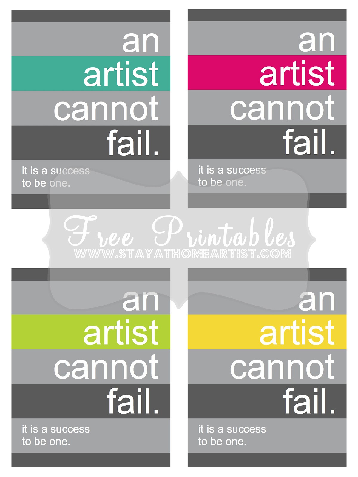 stayathomeartist.com: striped artist quote printable...