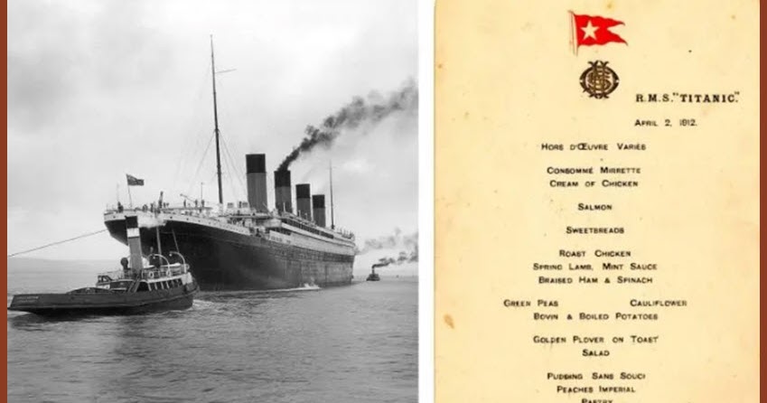 S T R A V A G A N Z A: FIRST DINNER RMS TITANIC APRIL, 2, 1912