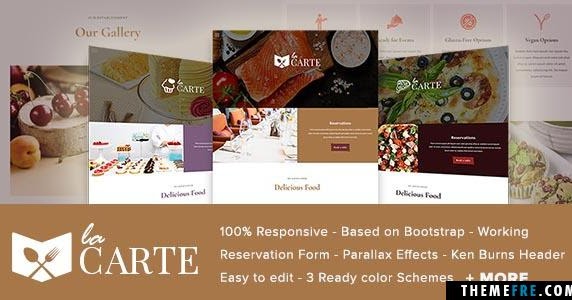 Terell Bira La Carte - Restaurant / Food HTML5 Template bakery cafe template cake cle