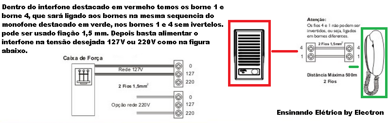 Instalação de interfone modelo HDL F8. - Ensinando Elétrica | Dicas e ...