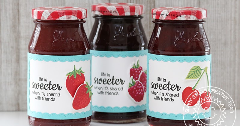 Sunny Studio: Berry Bliss Jelly Gift Jar Labels with Juliana