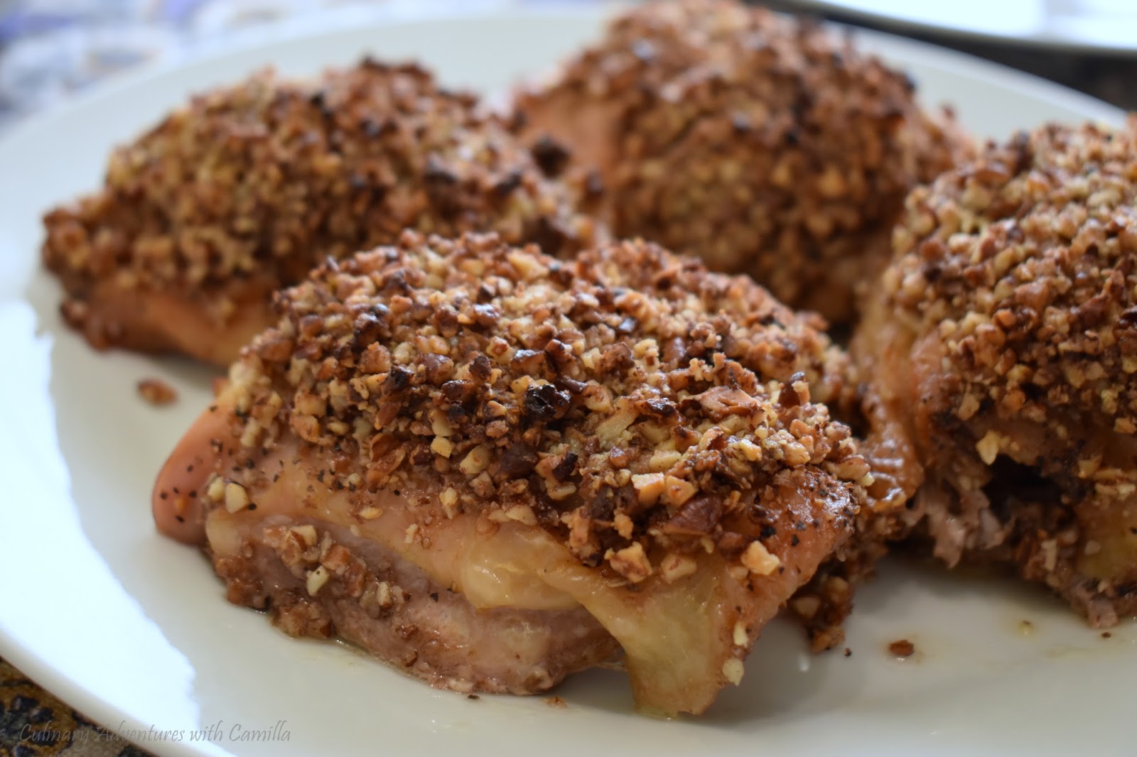 Pecan-Crusted Maple-Mustard Roasted Chicken #NationalPecanDay