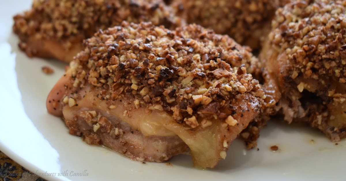 Pecan-Crusted Maple-Mustard Roasted Chicken #NationalPecanDay