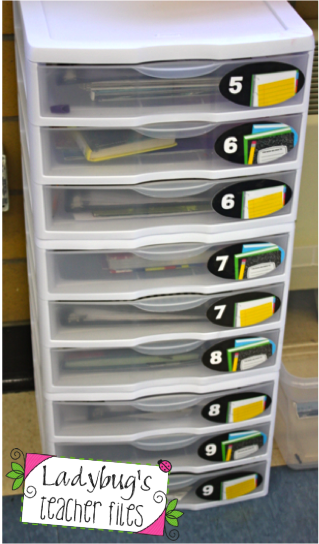 Storage Drawers for Student Tables - Ladybug's Teacher Files