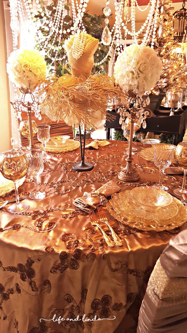 Glamorous Golden Tablescape | Life and Linda