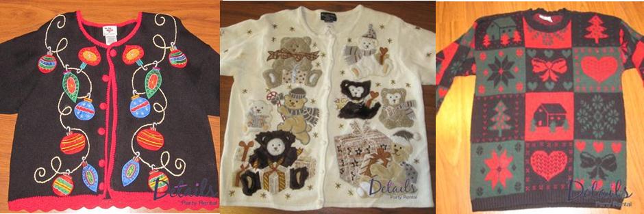 Details: It's Tacky Christmas Sweater time! Rent yours for $20!