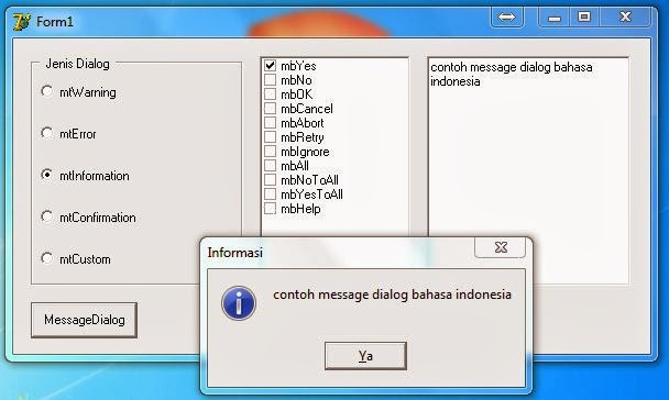 Message Dialog Bahasa Indonesia Delphi