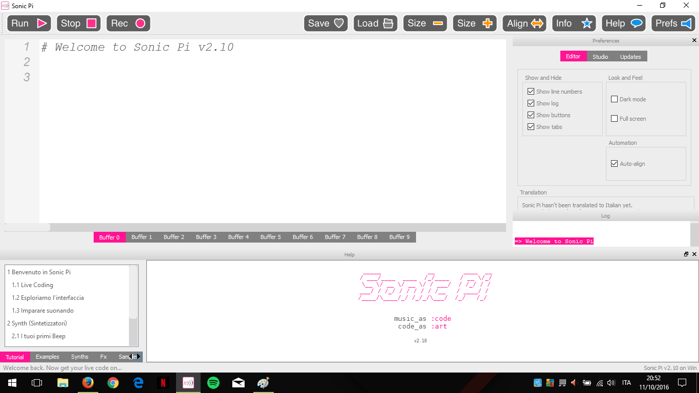 Learning Sonic Pi