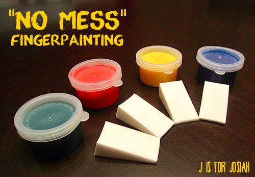 J is for Josiah: No Mess Finger Painting