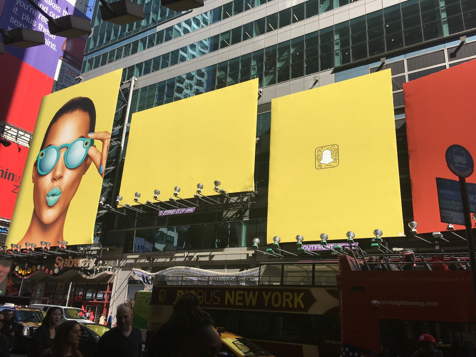 Advertising, Writing, & Production: Times Square Snapchat ads