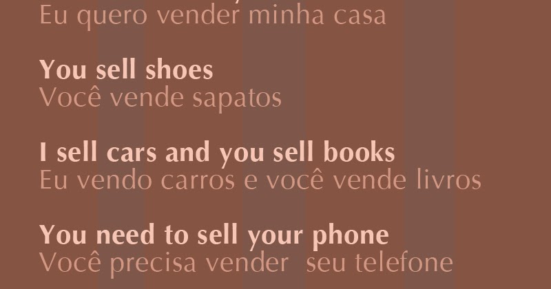 Inglês básico verbo To sell - vender