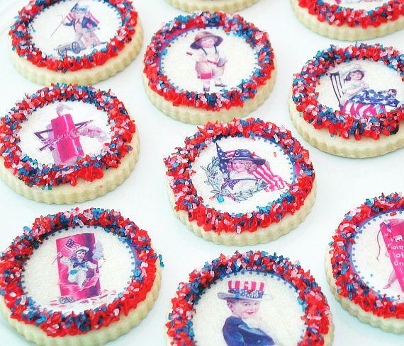KreativeBaking.com: Vintage 4th of July Edible Wafer Paper Cookies