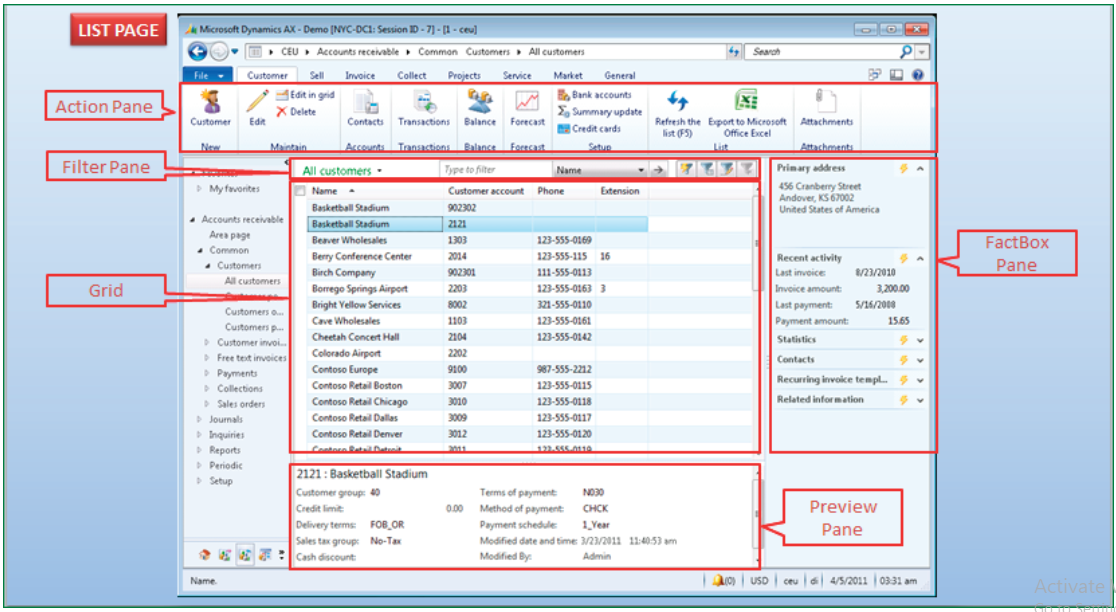 Microsoft Dynamics AX 365 List Pages microsoft-dynamics-ax-365-list-pages