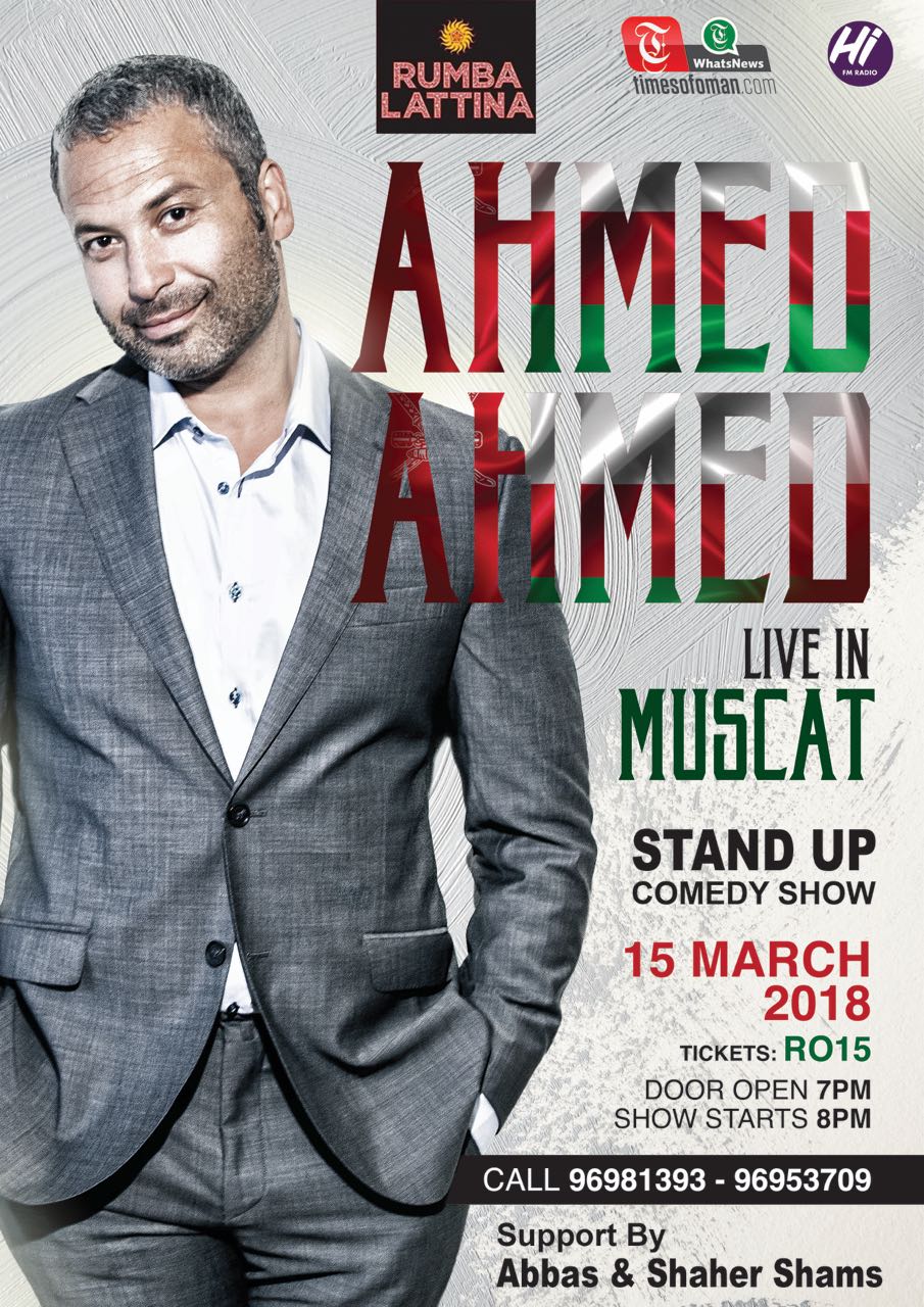 Ahmed Ahmed stand up comedy this Thursday - [MM] Muscat Mutterings
