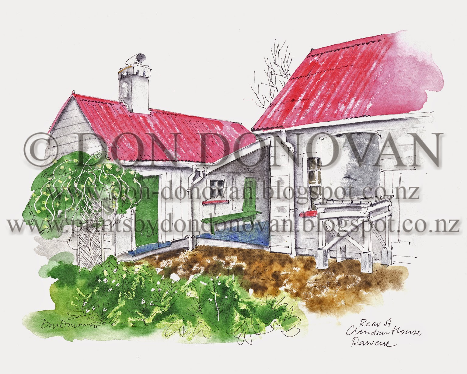 Don Donovan's World: Prints For Sale: Rear of Clendon House, Rawene
