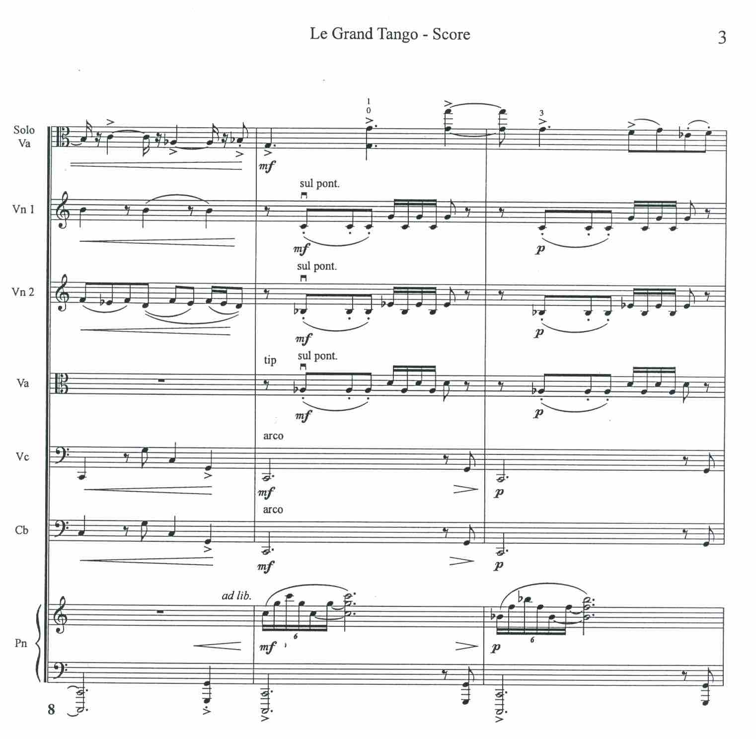 Astor Piazzolla's Le Grand Tango - for Solo Viola | brettallenmusic.com