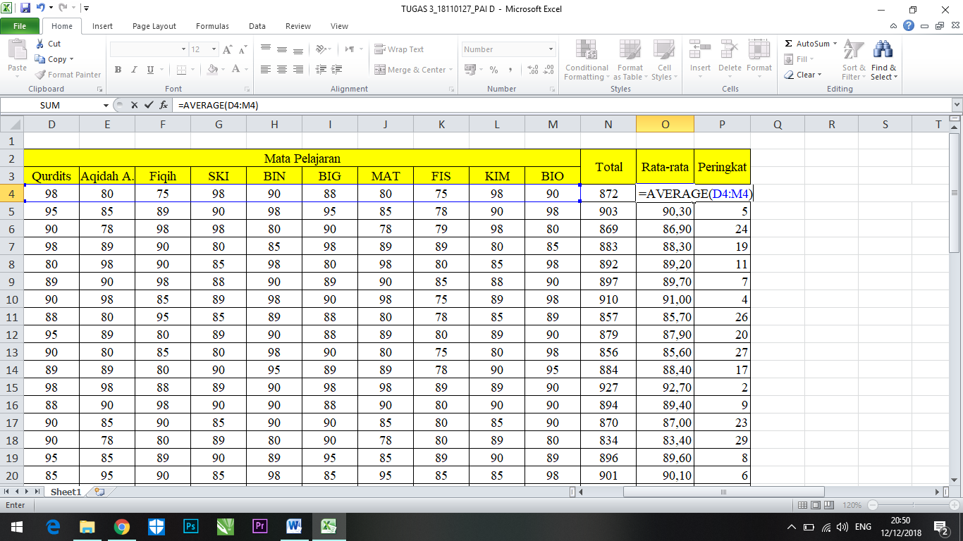 Teknologi Informasi: Pembuatan Raport di Ms. Excel