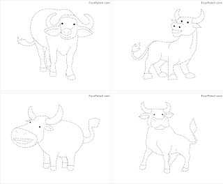 Four Dotted: Free printable Buffalo dotted drawing worksheet/activity ...