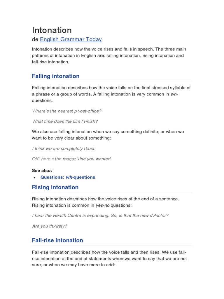 rising and falling intonation - philippin news collections