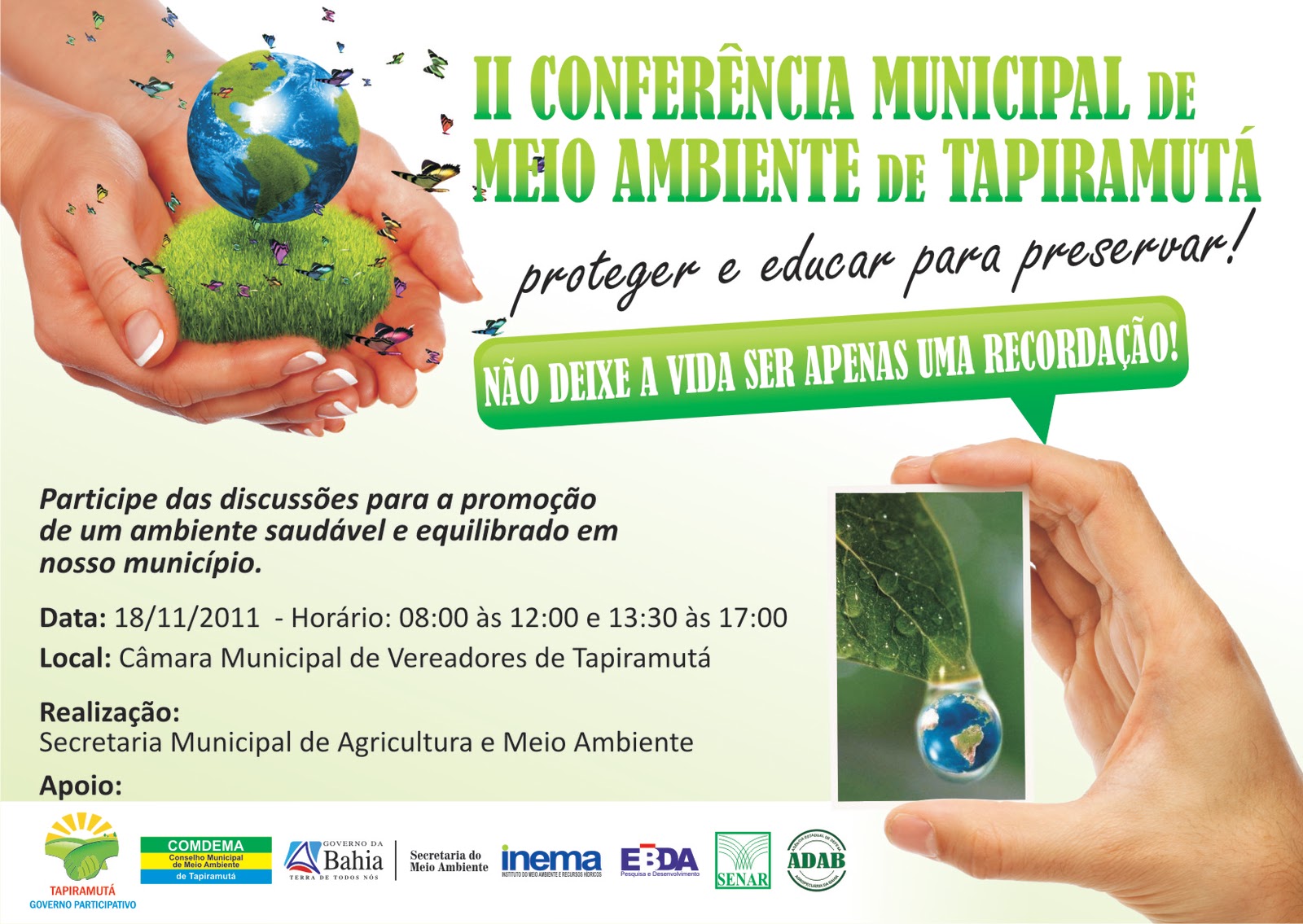 Sec De Agricultura E Meio Ambiente De Tapiramutá Ii Conferência