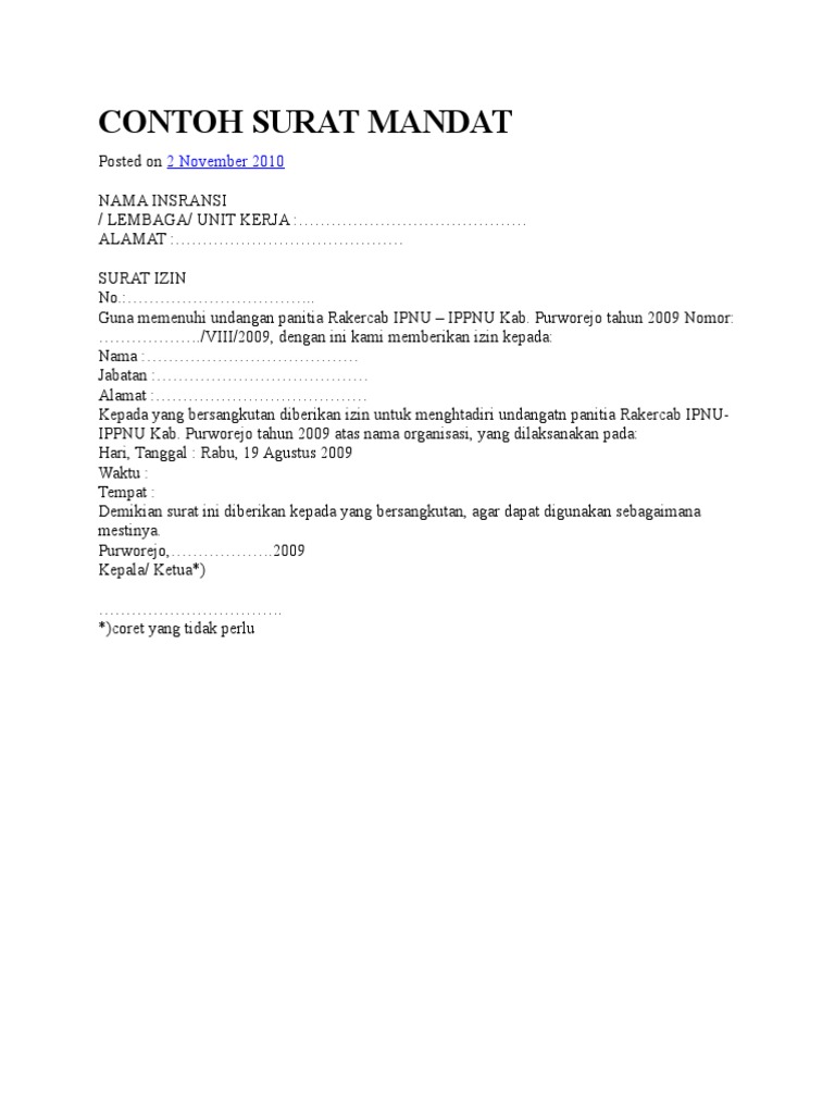 contoh surat mandat - wood scribd indo