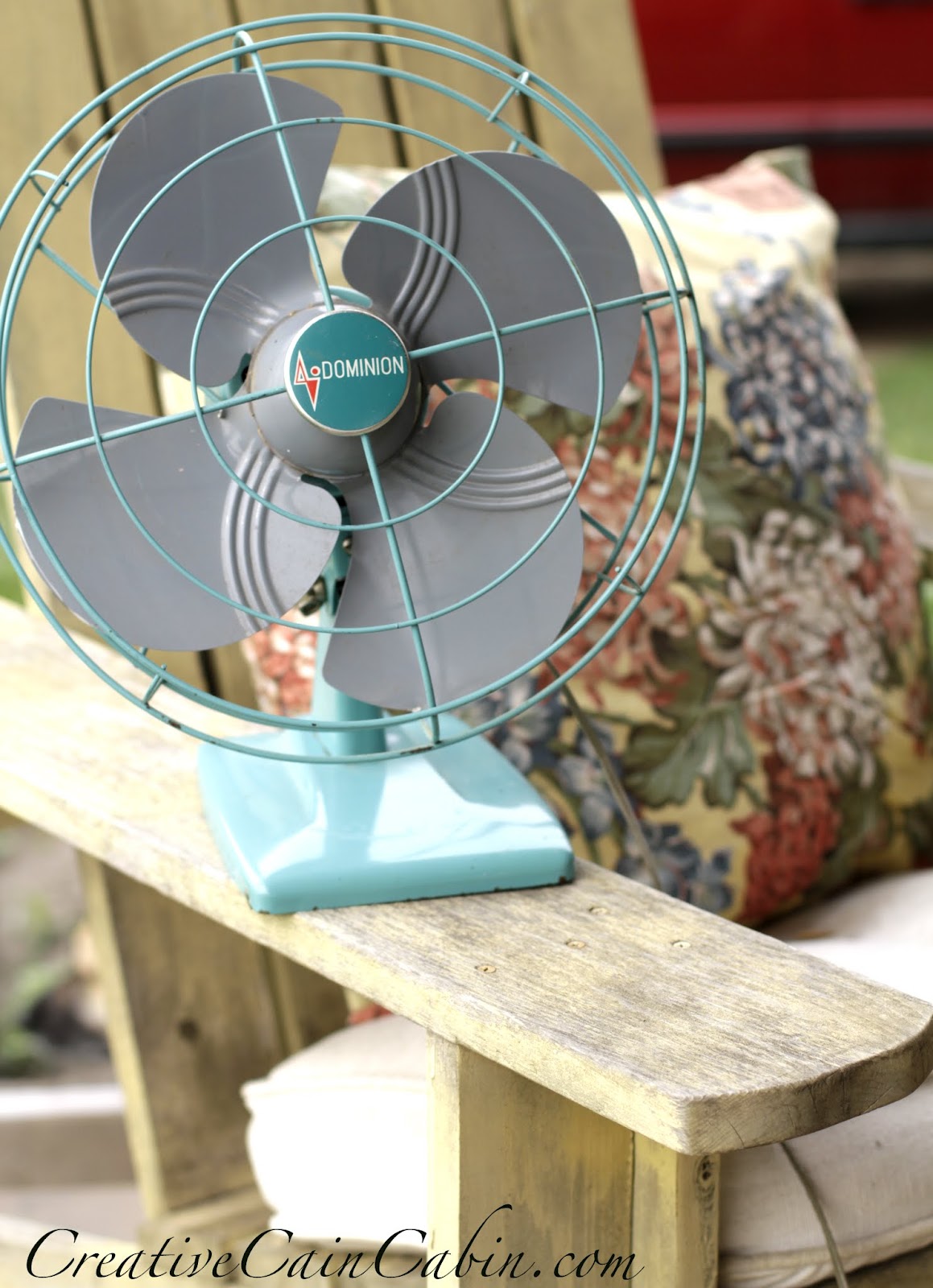 1950's Vintage Turquoise Fan - CREATIVE CAIN CABIN