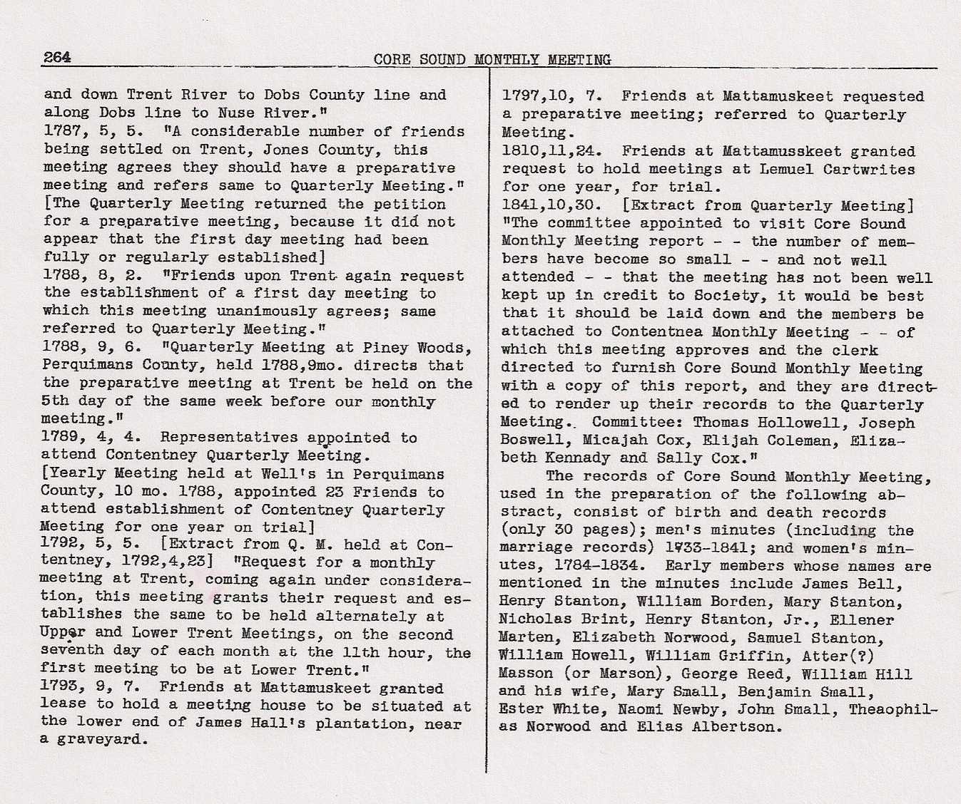 Maddie's Ancestor Search: Core Sound Monthly Meeting, Carteret Co., NC