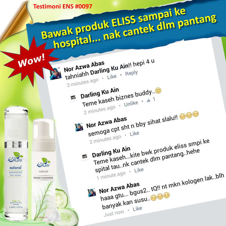 Bawa produk ELISS sampai ke hospital | ELiSS - Tampil Jelita Semulajadi