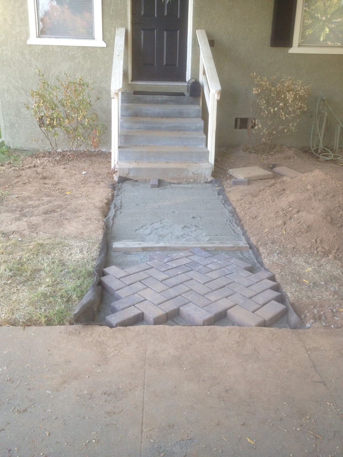 Project Tori: DIY Herringbone Brick Pathway