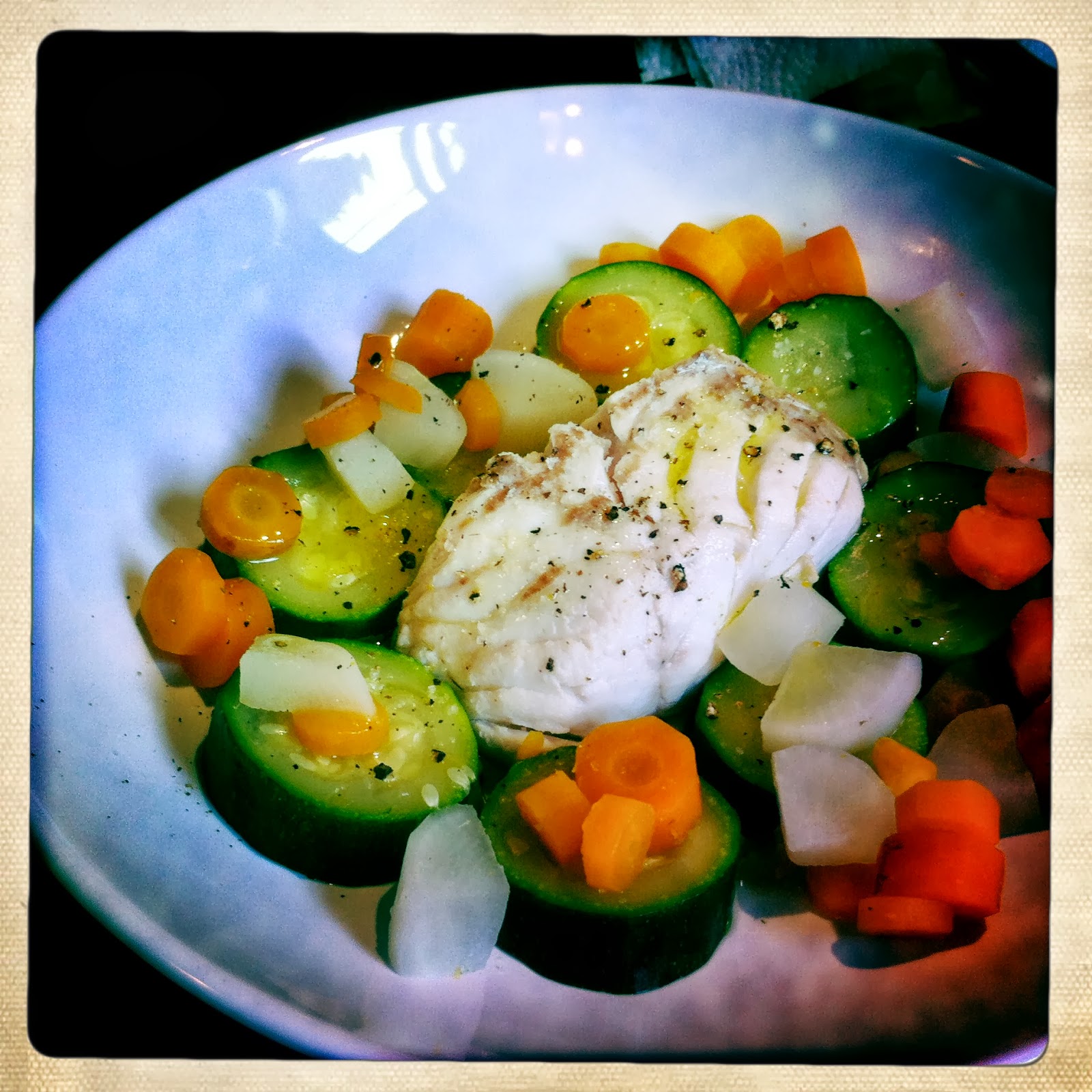 C.Trobon: Dos de colin et petits légumes