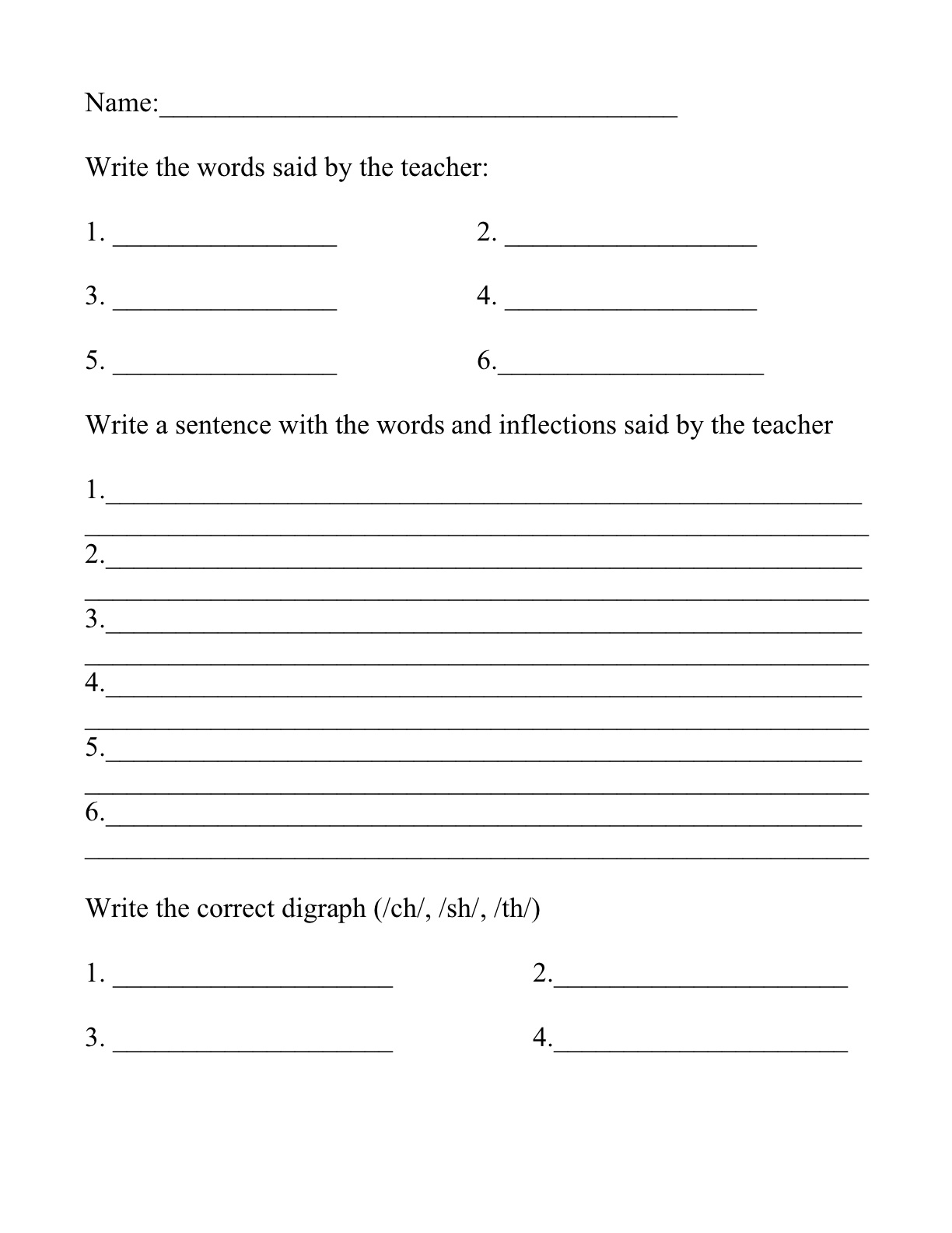 Free First Grade Materials: Template for Phonics Assessment