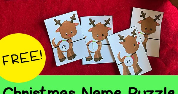 Christmas Name Puzzle | Totschooling - Toddler, Preschool, Kindergarten ...