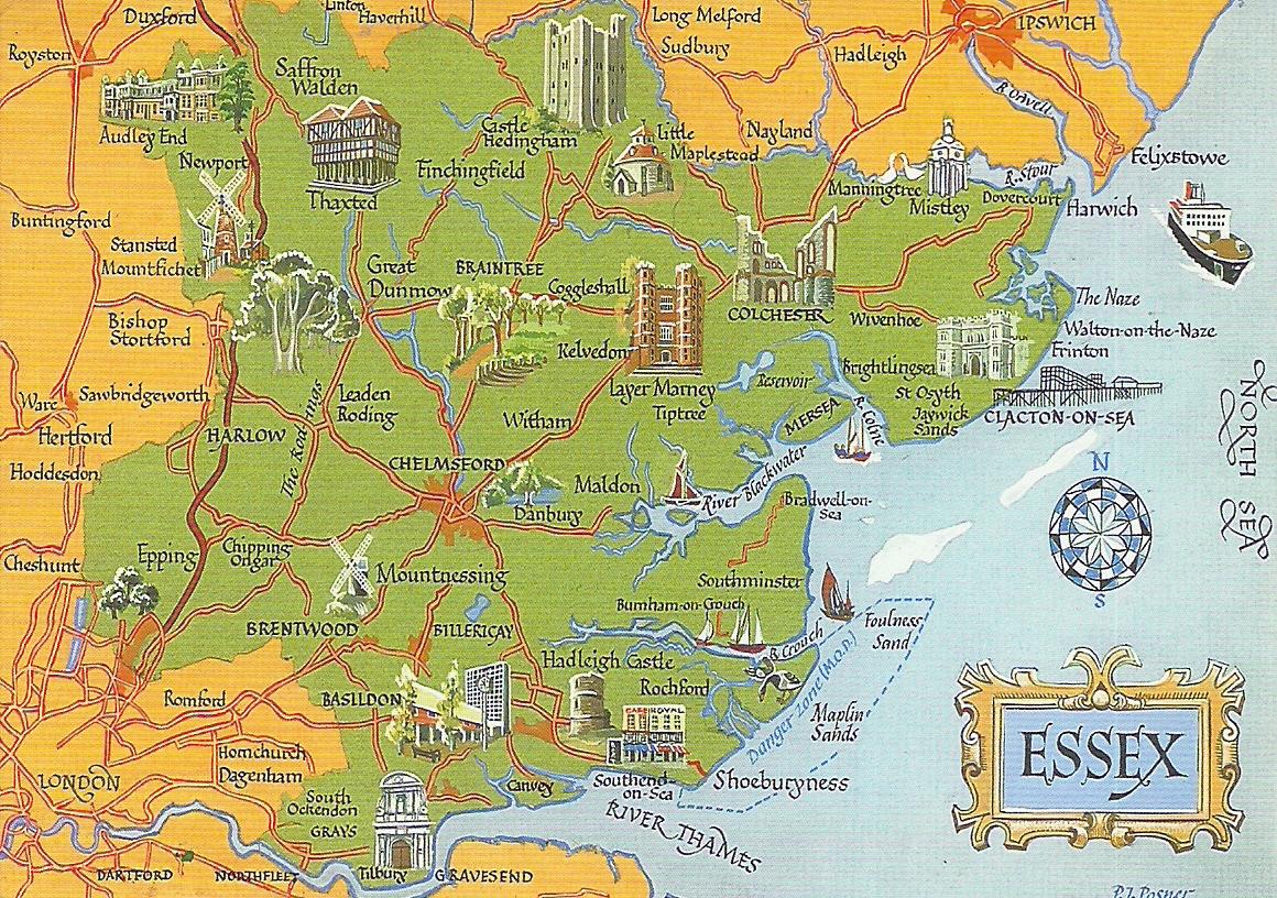 Projek Satu Dunia One World Project™ United Kingdom England Mapcard Of Essex