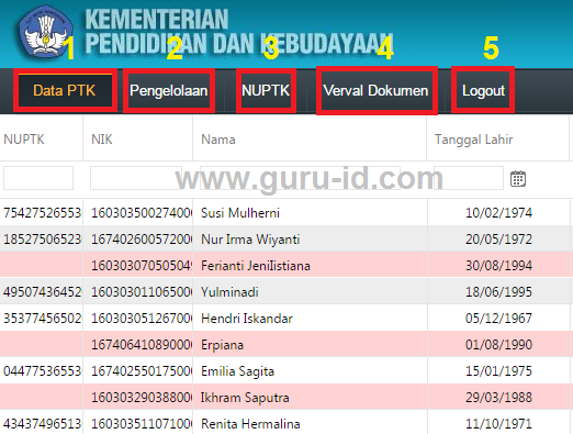 vervalptk.data.kemdikbud/tambah ptk portal perbaikan NIK Guru 2022 ...
