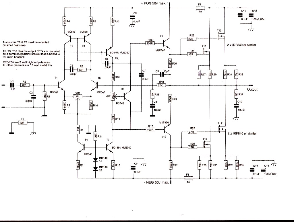 Mos Fet Audio Amplifier Circuit