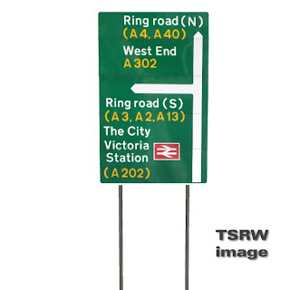 Simming in Magnificent Style: London Ring road traffic sign for CAW