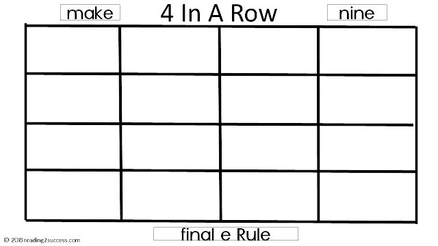 Reading2success: 4 In A Row Open Ended Game Inspired by 4 in a Row