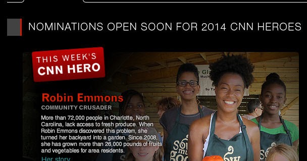 Robin Emmons, of Sow Much Good, Is a 2013 CNN Hero ~ Grown People Talking
