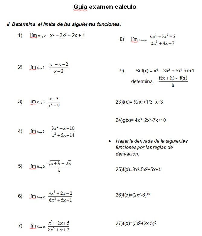 Newton Matemáticas: Guia de ejercicios para Calculo Diferencial I