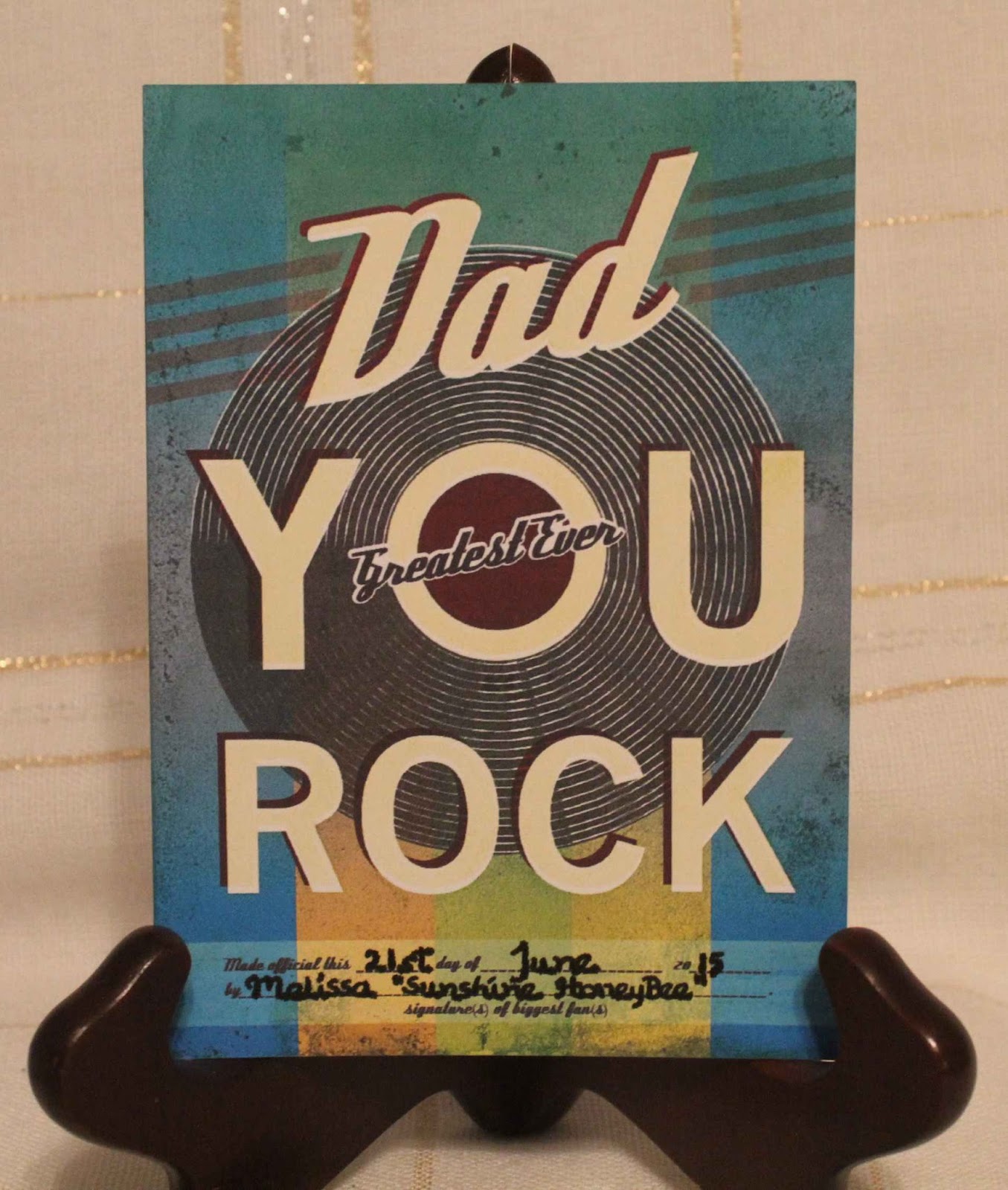 Created by Sunshine HoneyBee: Dad You Rock Card/Env