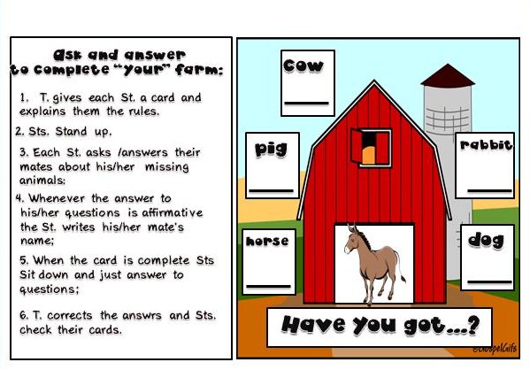 ENGLISH SPOT: Verb Have Got/ Farm Animals: Communication Activity