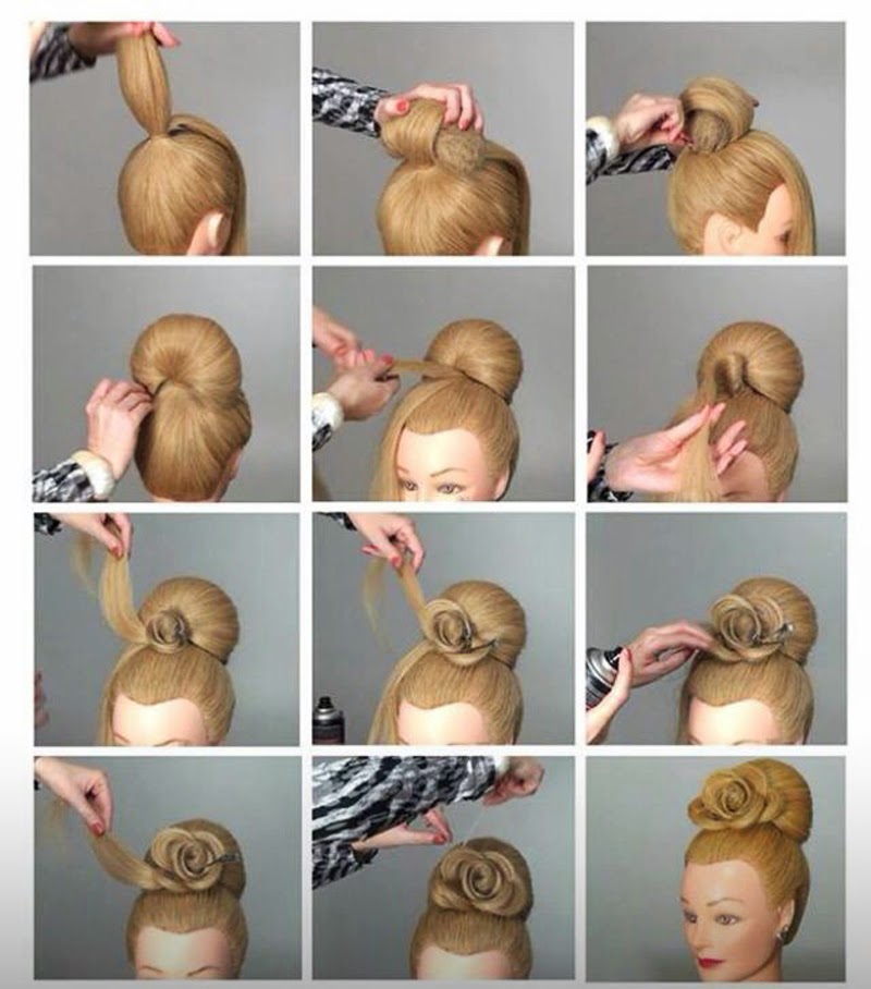Cute Volume Rose Bun Step By Step Tutorial ~ Entertainment News, Photos ...