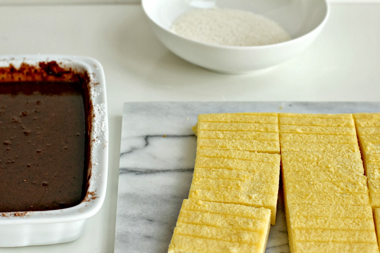 Milk and Honey: Lamingtons with White Chocolate Cream