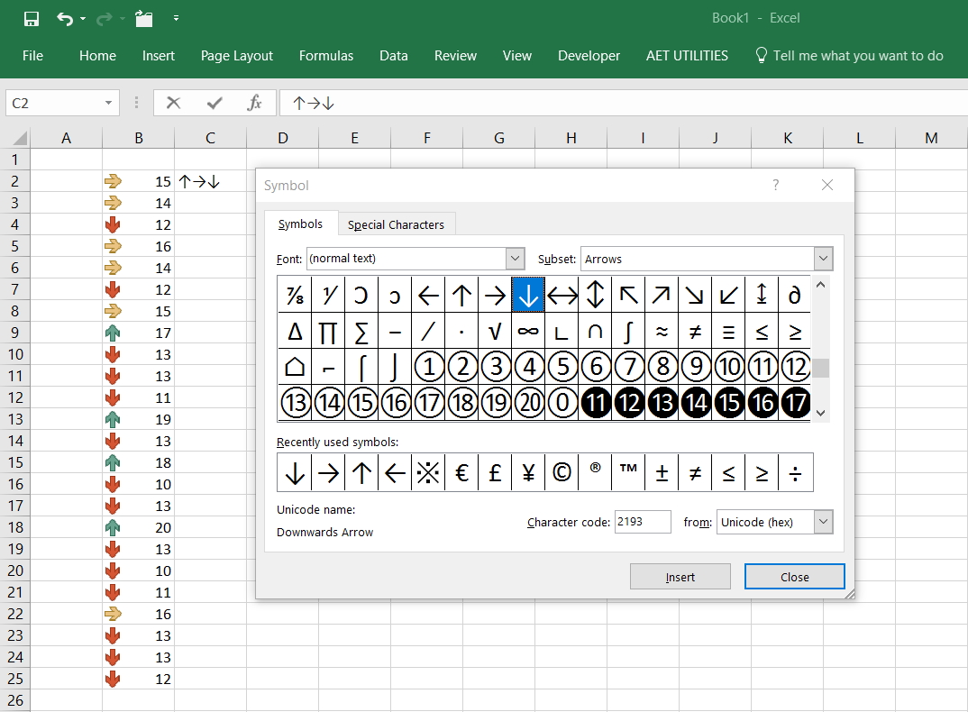 Andrew's Excel Tips: Icon Set Alternative