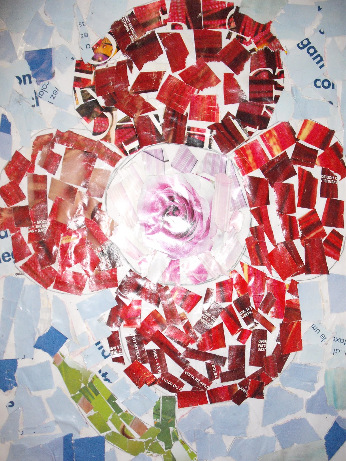 Professora Rosário: Colagem com fragmentos de revistas