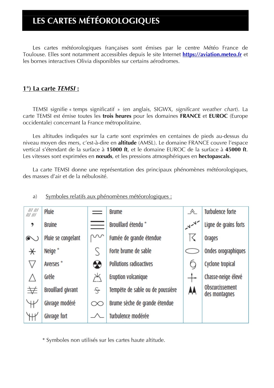 ulm houville: Comment lire METAR, TAF, SPECI ,TEMSI et GAFOR