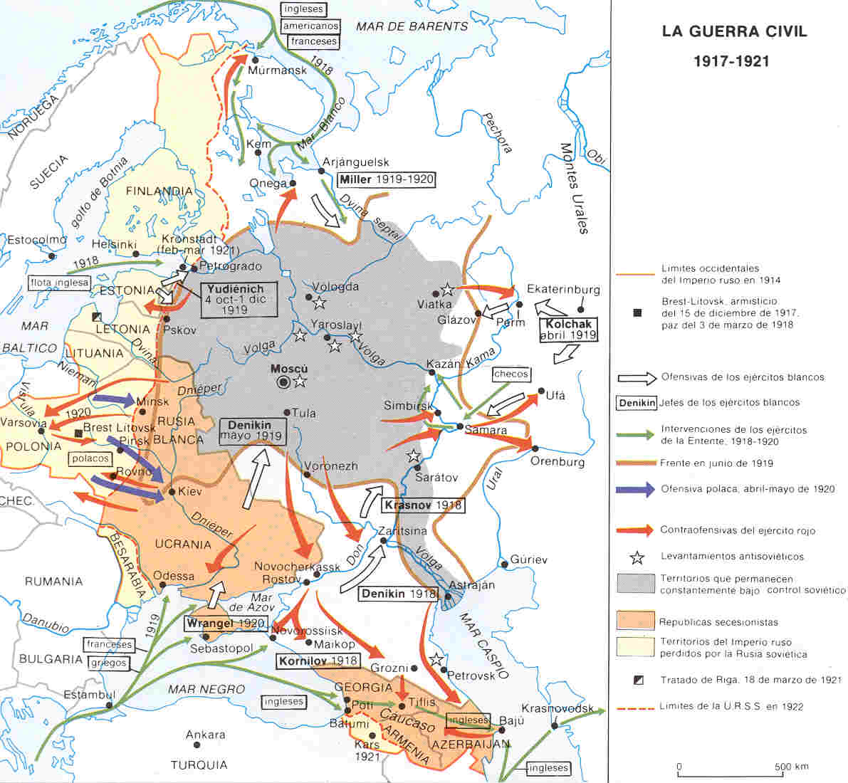 Blog Geografía e Historia Bojollo: Mapa La Guerra Civil Rusa