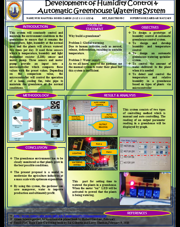 Development of Humidity Control & Automatic Greenhouse Watering System