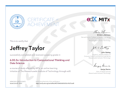 Jeff Taylor's Weblog: Coursera and edX Certificates